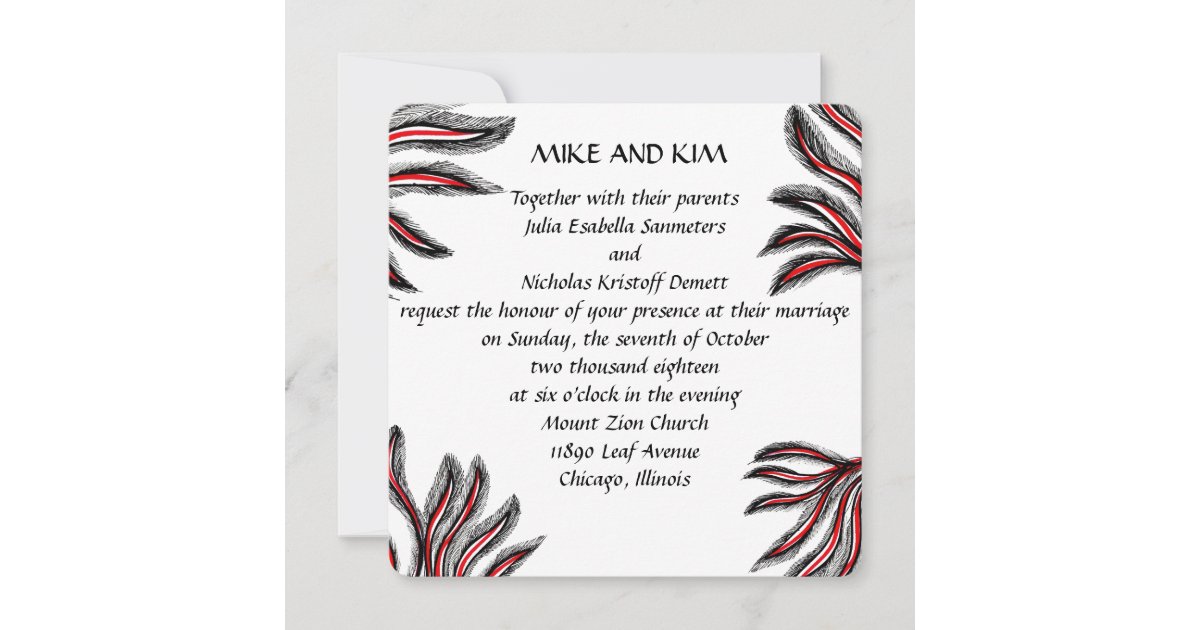 SAMPLE WEDDING INVITATION | Zazzle