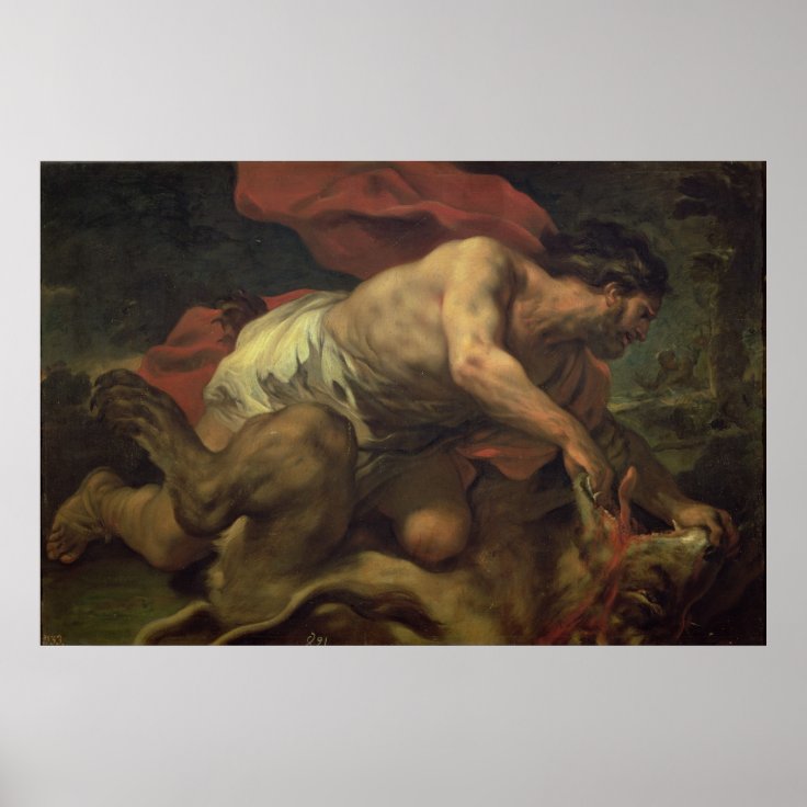 Samson and the Lion Poster | Zazzle