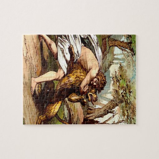 samson killing a small lion Puzzle Design | Zazzle