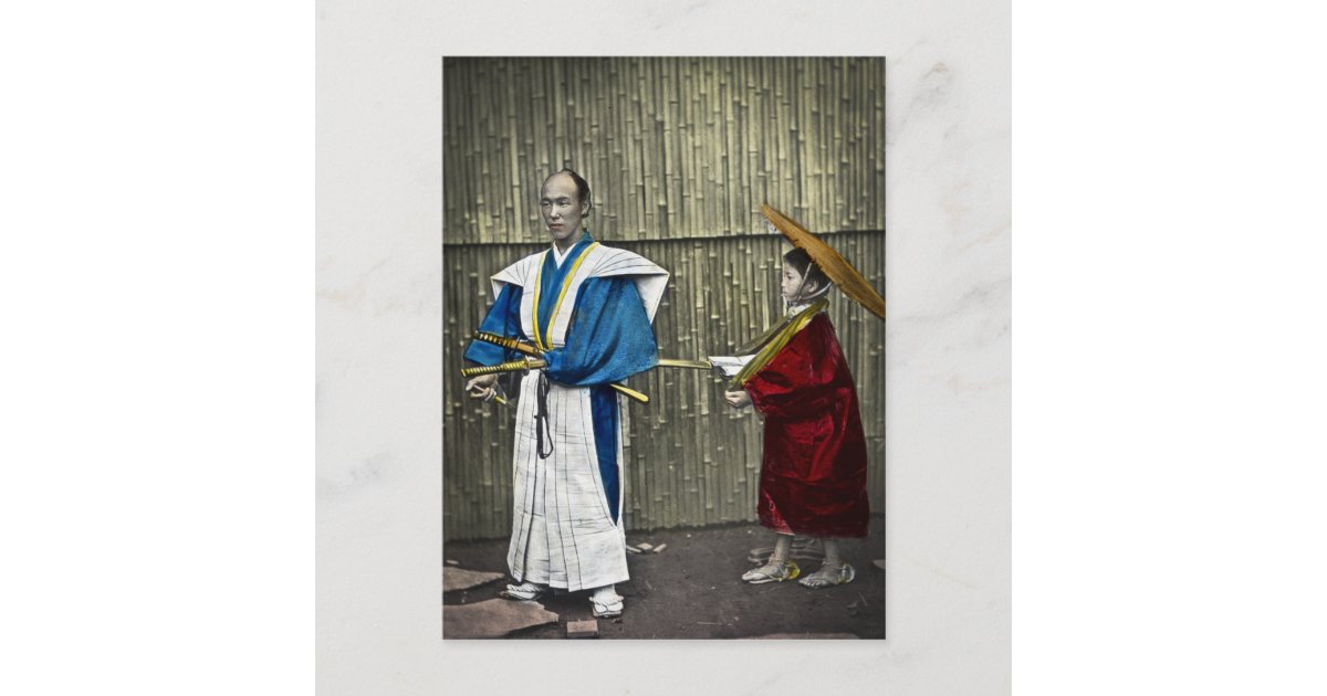 Samurai and Servant Postcard | Zazzle