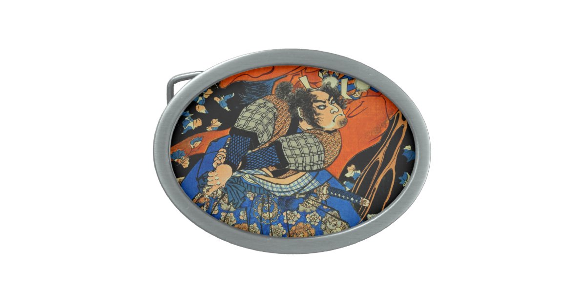 SAMURAI FIGHTING MONSTER BELT BUCKLE | Zazzle