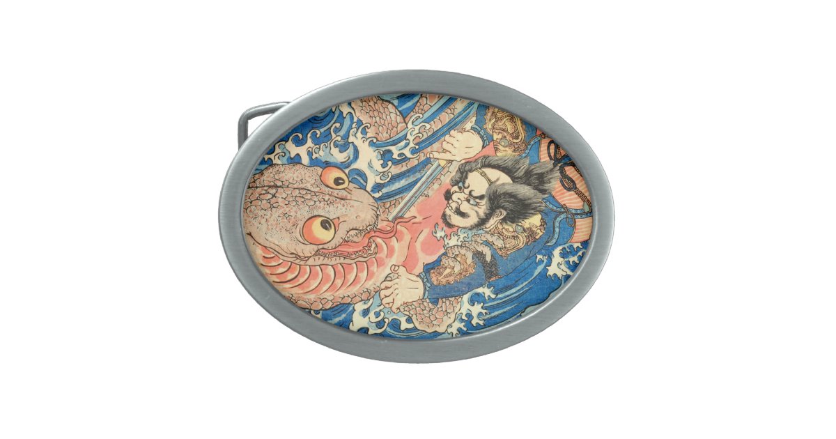 SAMURAI FIGHTING SALAMANDER BELT BUCKLE | Zazzle