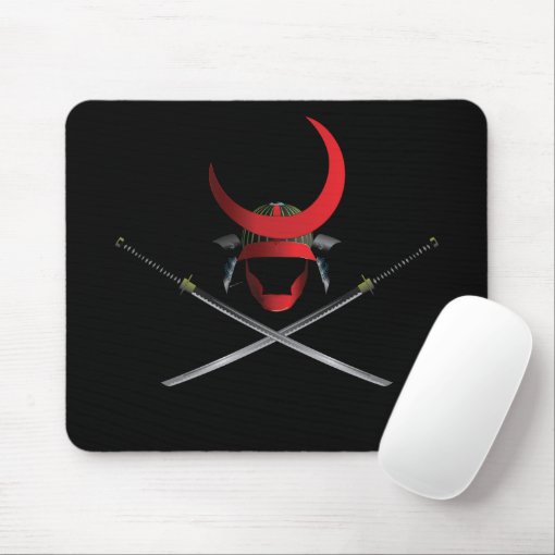 Samurai Helmet and Swords Mouse Pad | Zazzle