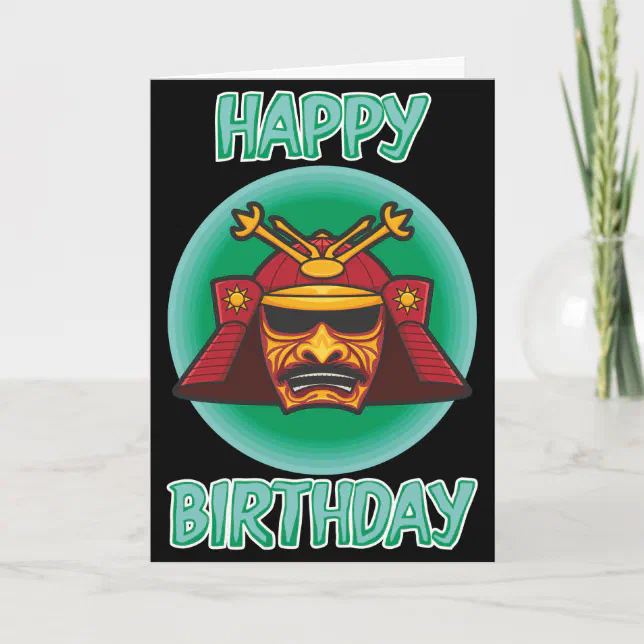 Samurai Helmet Birthday Card | Zazzle