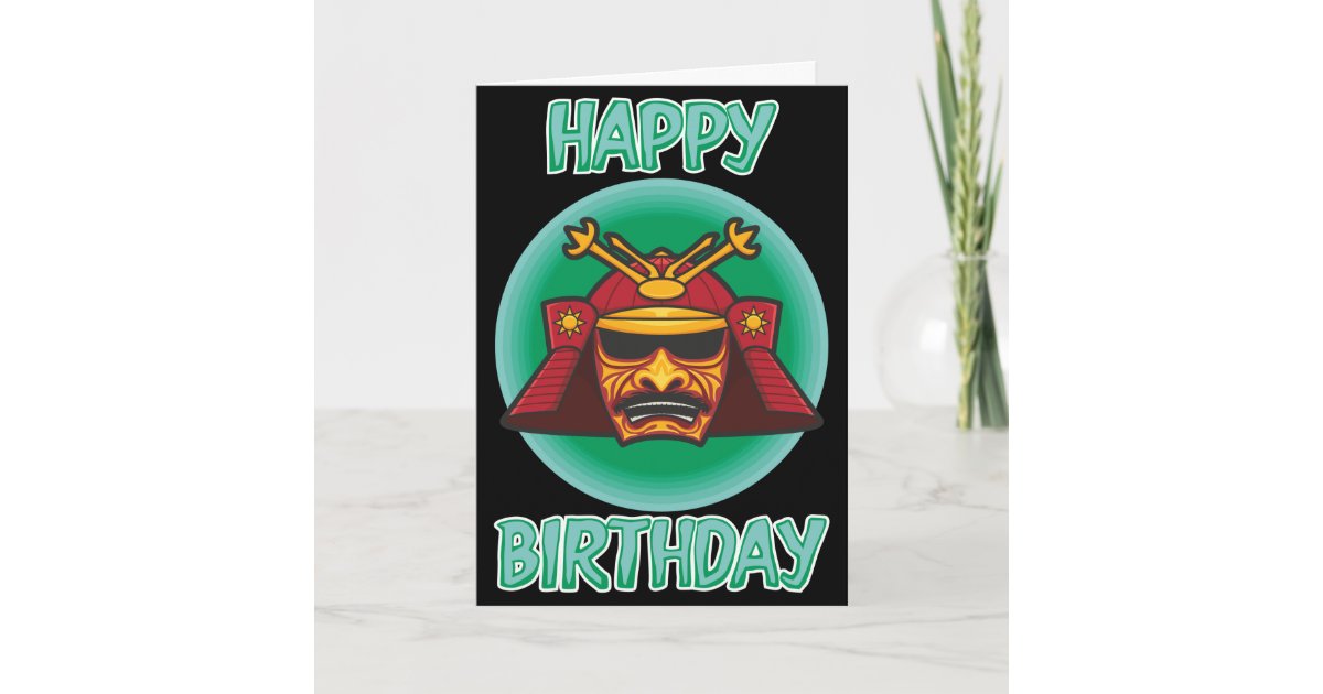 Samurai Helmet Birthday Card | Zazzle