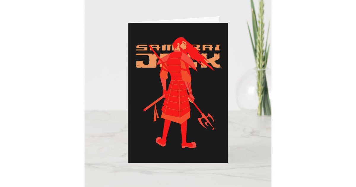 Samurai Jack Red Warrior Graphic Card | Zazzle