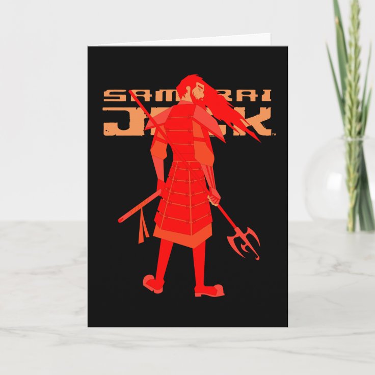 Samurai Jack Red Warrior Graphic Card | Zazzle