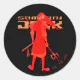 Samurai Jack Red Warrior Graphic Classic Round Sticker | Zazzle