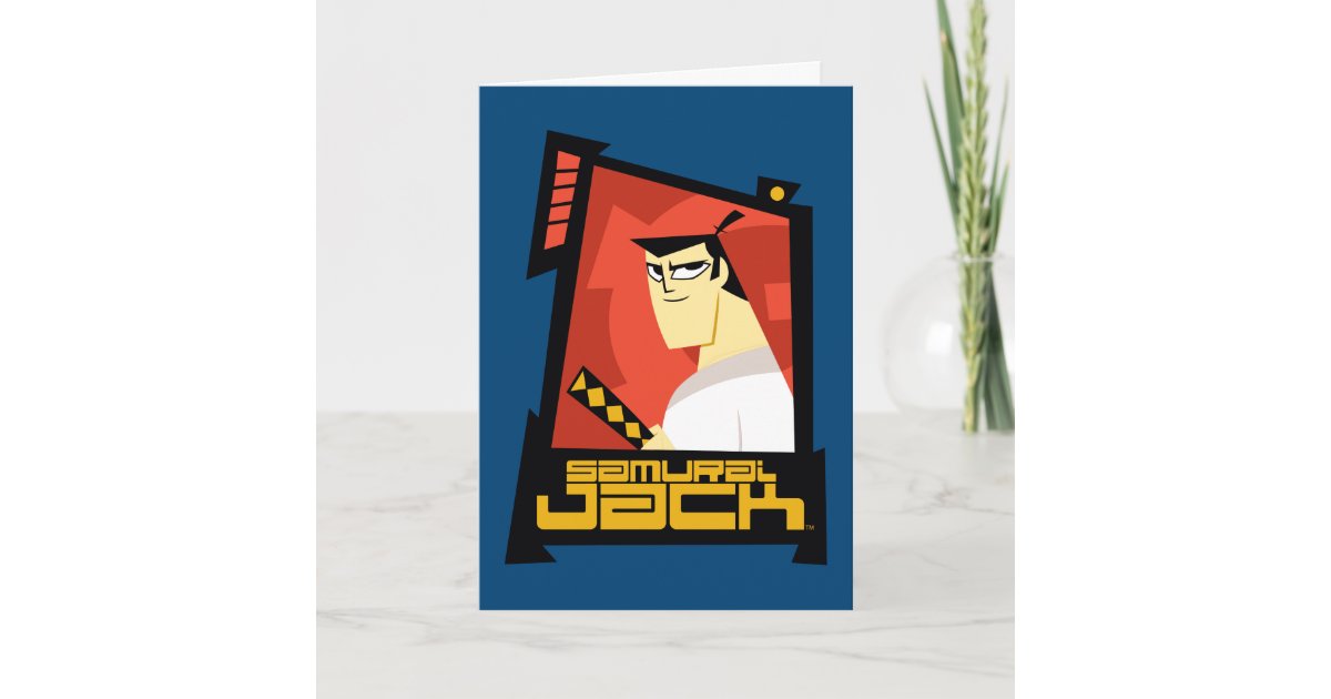 Samurai Jack Smiling Futuristic Frame Graphic Card | Zazzle