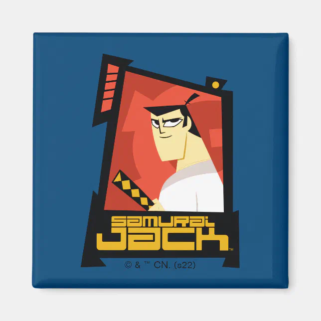 Samurai Jack Smiling Futuristic Frame Graphic Magnet | Zazzle