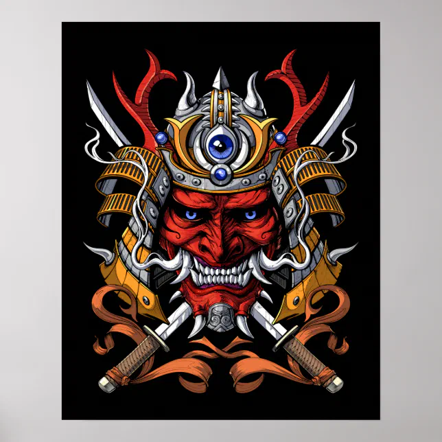 Samurai Japanese Demon Poster | Zazzle