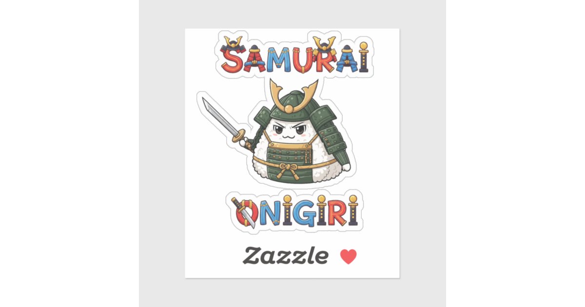 Samurai Onigiri Sticker | Zazzle