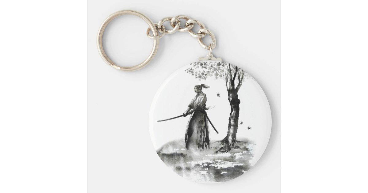 Samurai warrior keychain | Zazzle