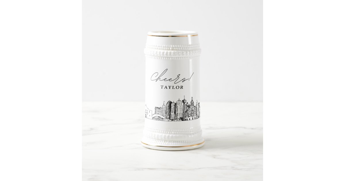 San Antonio Texas Personalized Skyline Beer Stein | Zazzle