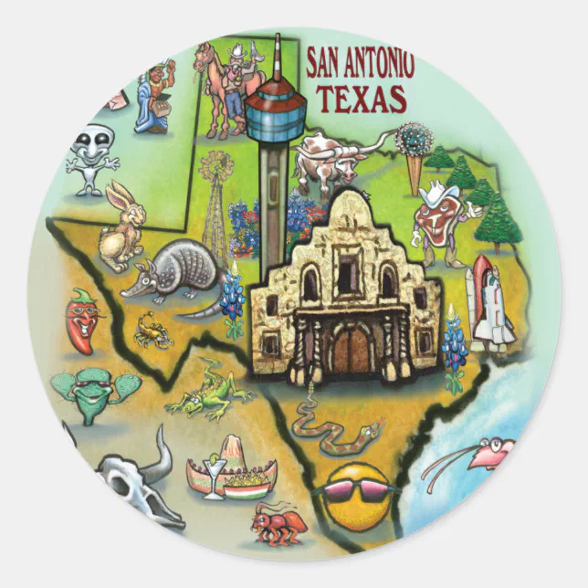 San Antonio TX Classic Round Sticker | Zazzle