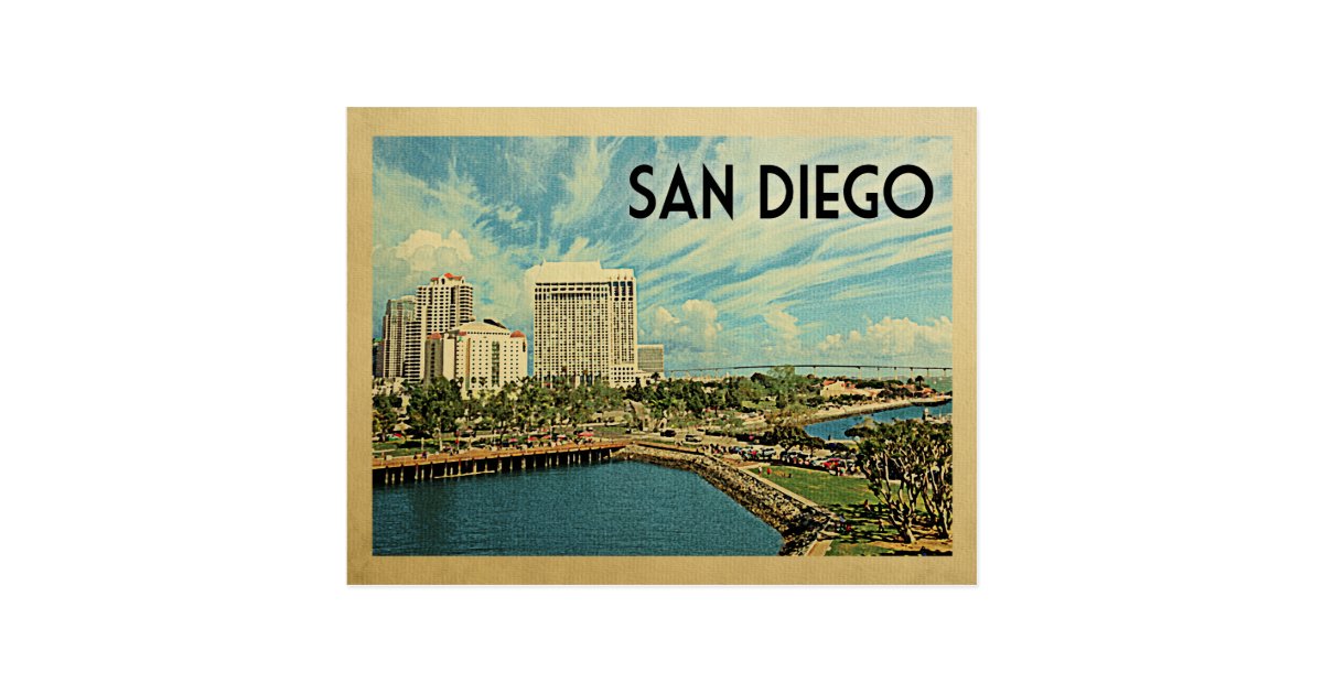 San Diego California Vintage Travel Postcard | Zazzle.com