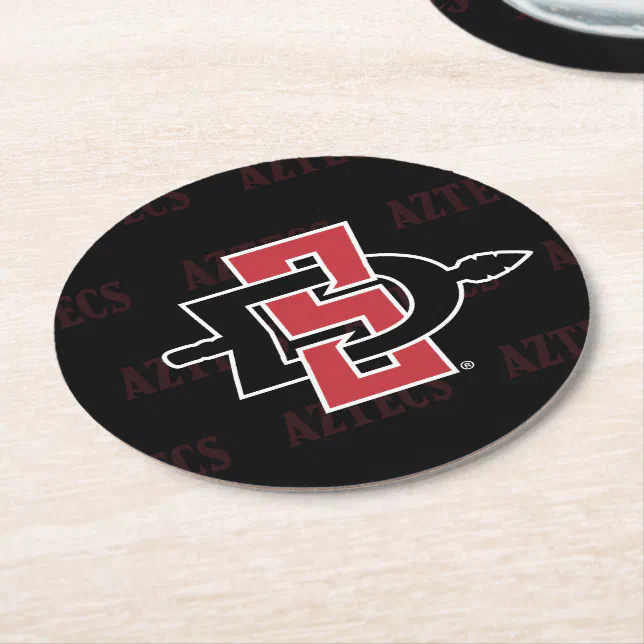 San Diego State University Logo Watermark Round Paper Coaster | Zazzle