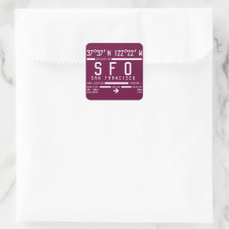 San Francisco Airport Code Square Sticker | Zazzle