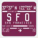 San Francisco Airport Code Square Sticker | Zazzle