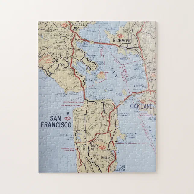 San Francisco Area Map Jigsaw Puzzle | Zazzle