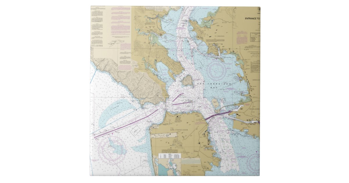 San Francisco Bay Chart Ceramic Tile | Zazzle