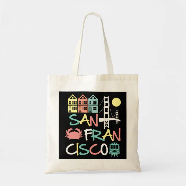San Francisco Bridge SF Icons Vintage California D Tote Bag | Zazzle
