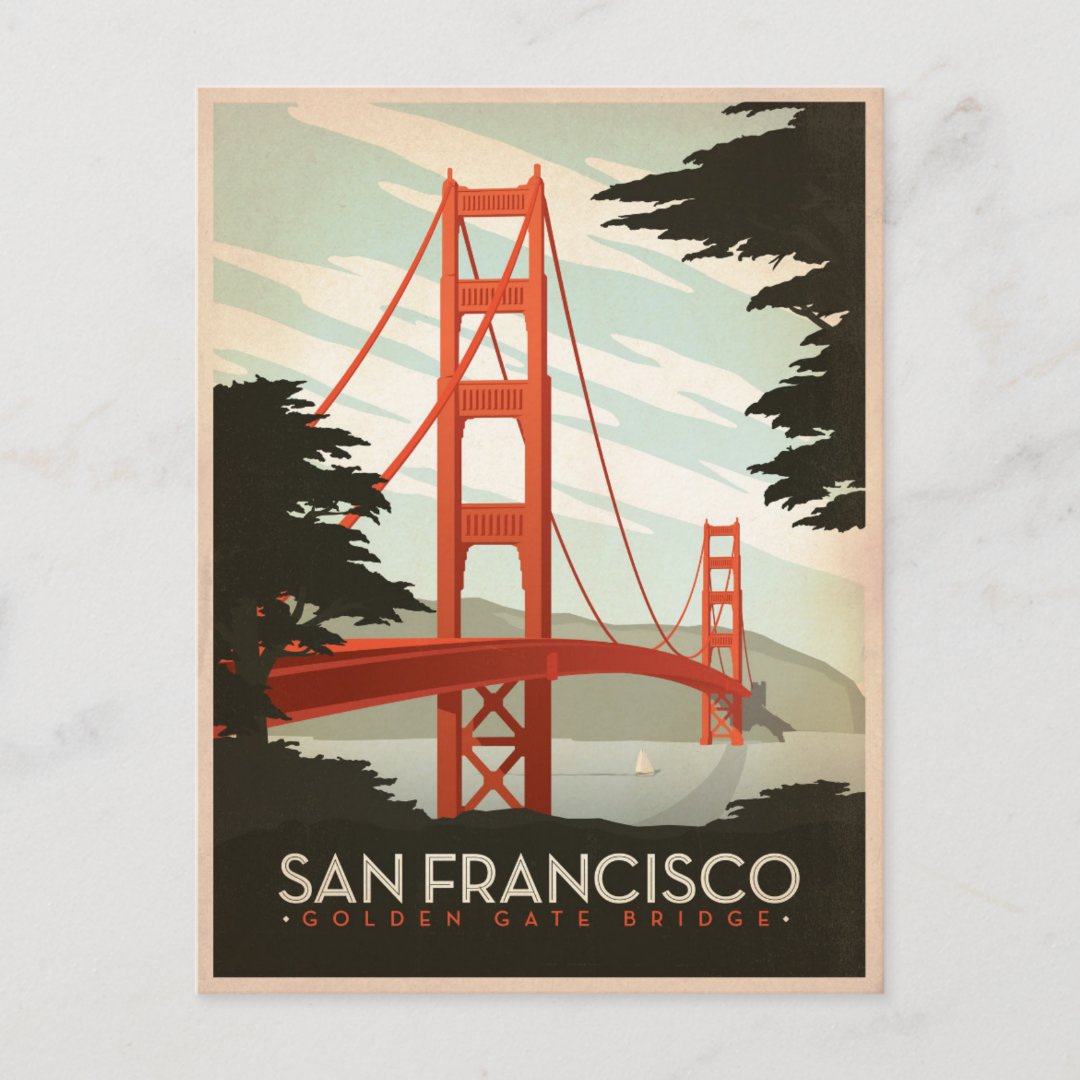 San Francisco, CA - Golden Gate Bridge Postcard | Zazzle