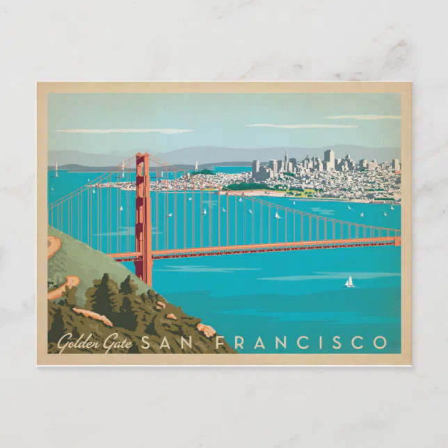 San Francisco, CA - Golden Gate Postcard | Zazzle
