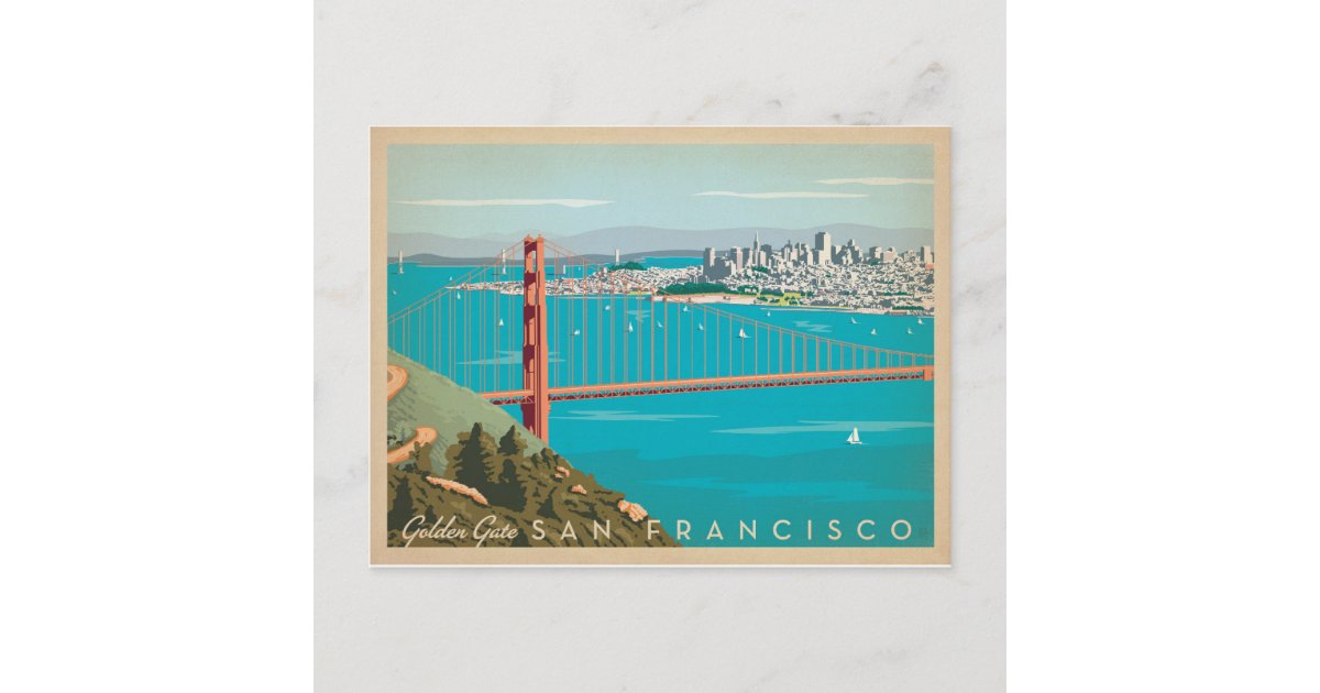 San Francisco, CA - Golden Gate Postcard | Zazzle