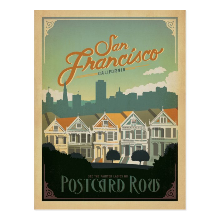 San Francisco, CA - Postcard Row | Zazzle.com