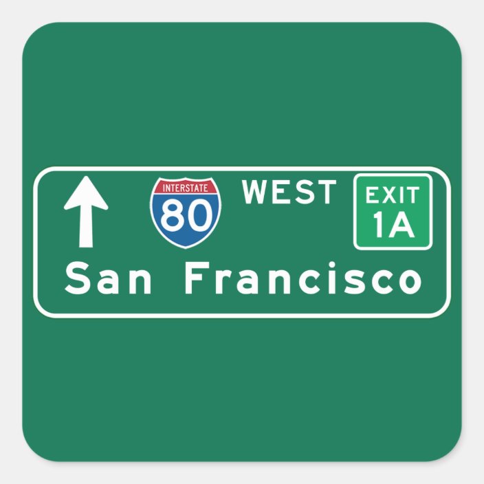 San Francisco, CA Road Sign Square Sticker | Zazzle.com