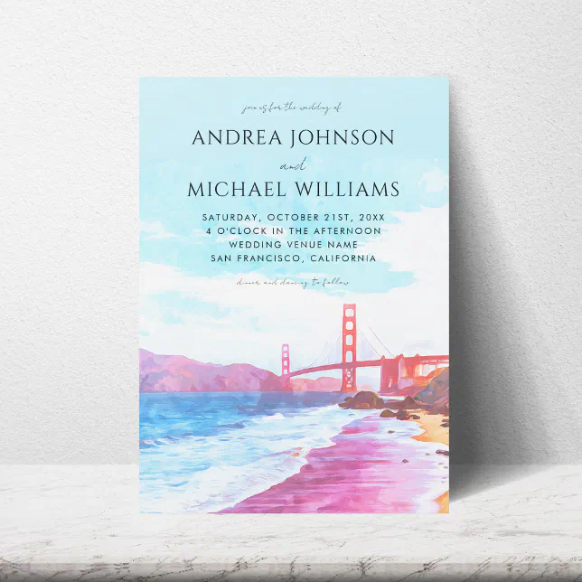 San Francisco California CA Destination Wedding Invitation | Zazzle