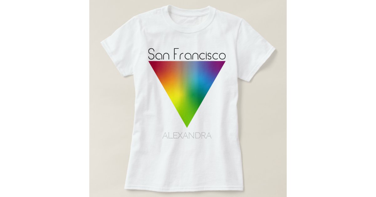 San Francisco Gay LGBT Pride Rainbow Triangle Name T-Shirt | Zazzle
