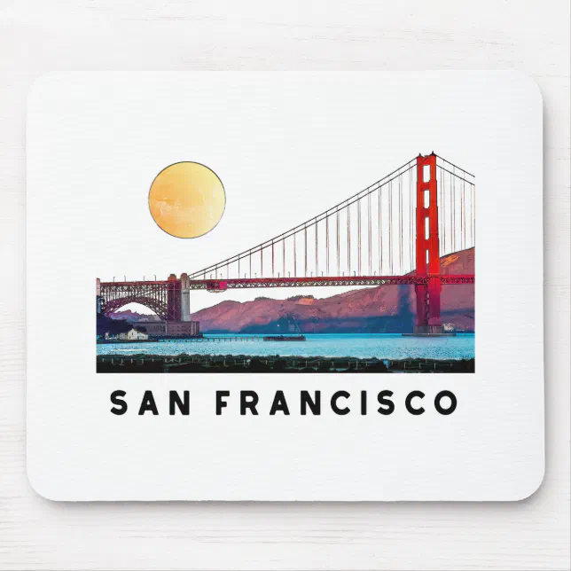 San Francisco Golden Gate Bridge Architecture Art Mouse Pad | Zazzle