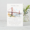 San Francisco Golden Gate Bridge Landscape Wedding Thank You Card | Zazzle