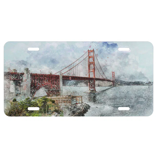 San Francisco Golden Gate Bridge License Plate | Zazzle