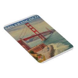 San Francisco Golden Gate Bridge Retro Vintage Magnet | Zazzle