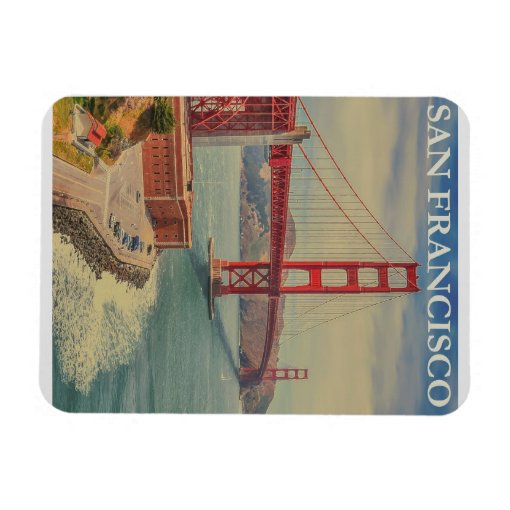 San Francisco Golden Gate Bridge Retro Vintage Magnet | Zazzle