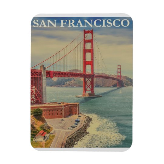 San Francisco Golden Gate Bridge Retro Vintage Magnet | Zazzle.com