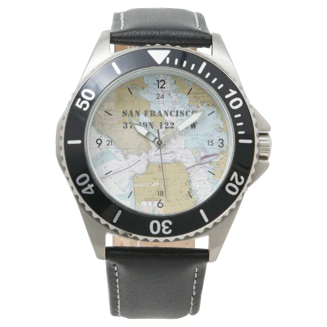 San Francisco Nautical Latitude Longitude Boater Watch | Zazzle