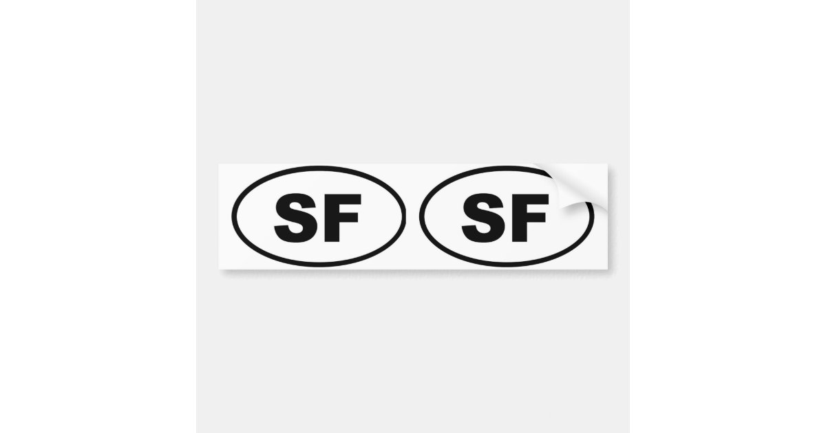 San Francisco SF Bumper Sticker | Zazzle