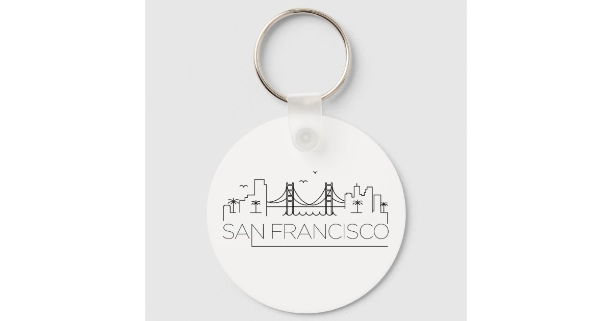 San Francisco Stylized Skyline Keychain | Zazzle