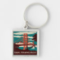 San Francisco Vintage Style Golden Gate Bridge Keychain | Zazzle