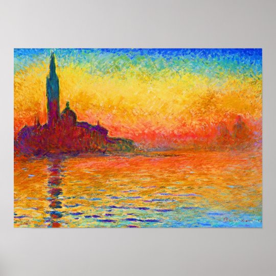 San Giorgio Maggiore at Dusk by Claude Monet Poster | Zazzle.com