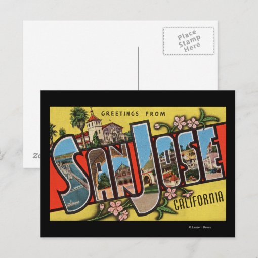 San Jose, CaliforniaLarge Letter Scenes Postcard | Zazzle