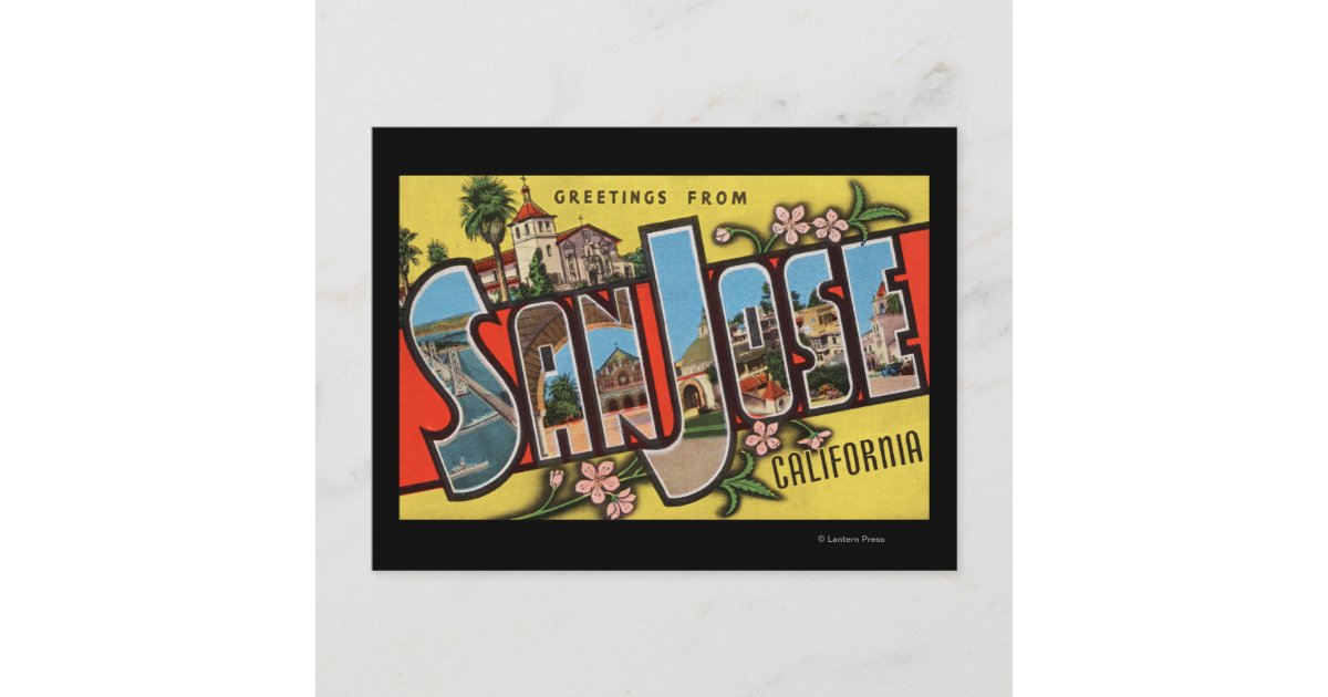 San Jose, CaliforniaLarge Letter Scenes Postcard | Zazzle