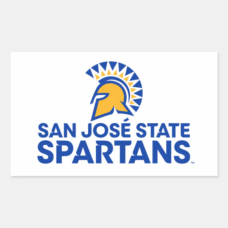 San Jose State Spartans Logo Wordmark Rectangular Sticker | Zazzle