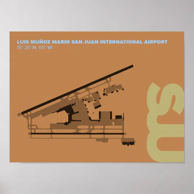 San Juan Airport (SJU) Diagram Poster | Zazzle