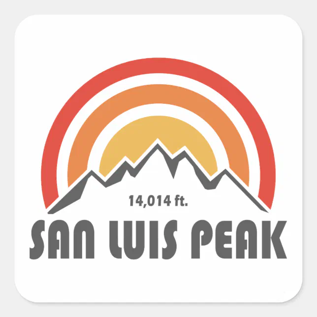 San Luis Peak Square Sticker | Zazzle