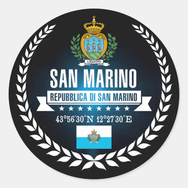 San Marino Classic Round Sticker | Zazzle